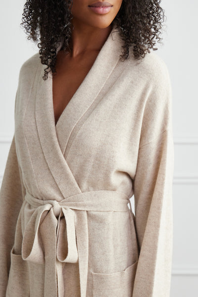 Pure Cashmere Long Robe in Champagne – KIP.