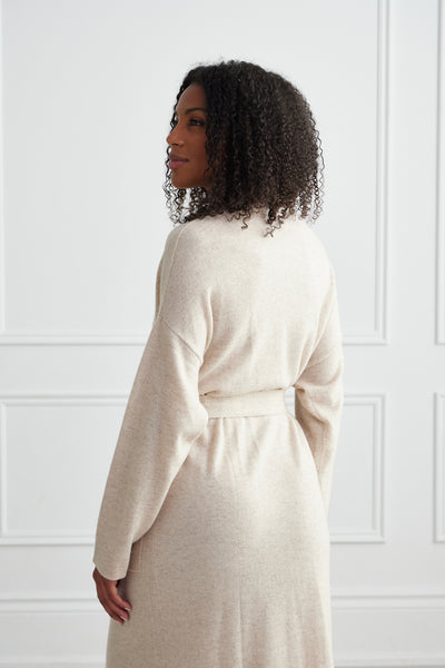 Pure Cashmere Long Robe in Champagne – KIP.